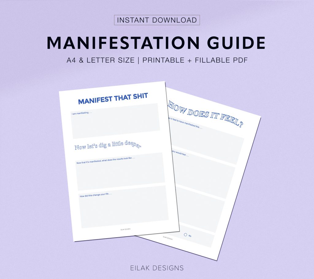Manifest That Shit | Manifestation Worksheet | Digital Download