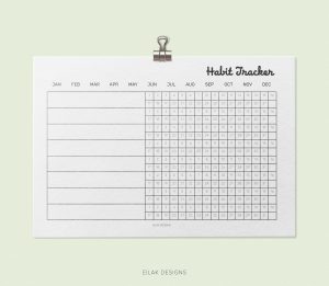 Monthly Habit Tracker Landscape | Digital Download