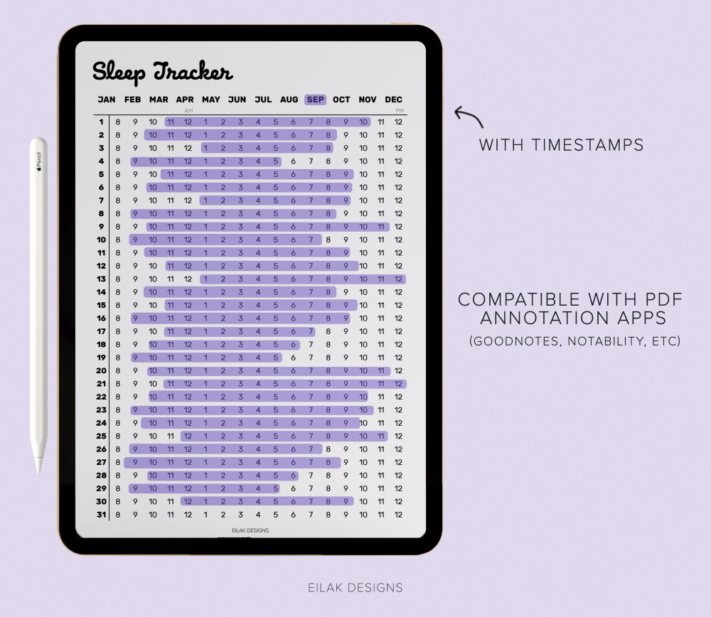 Sleep Tracker Log | Digital Download - Eilak Designs