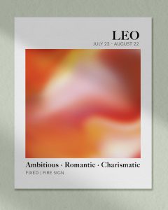 Leo Poster | Fire Zodiac Aura Art Print