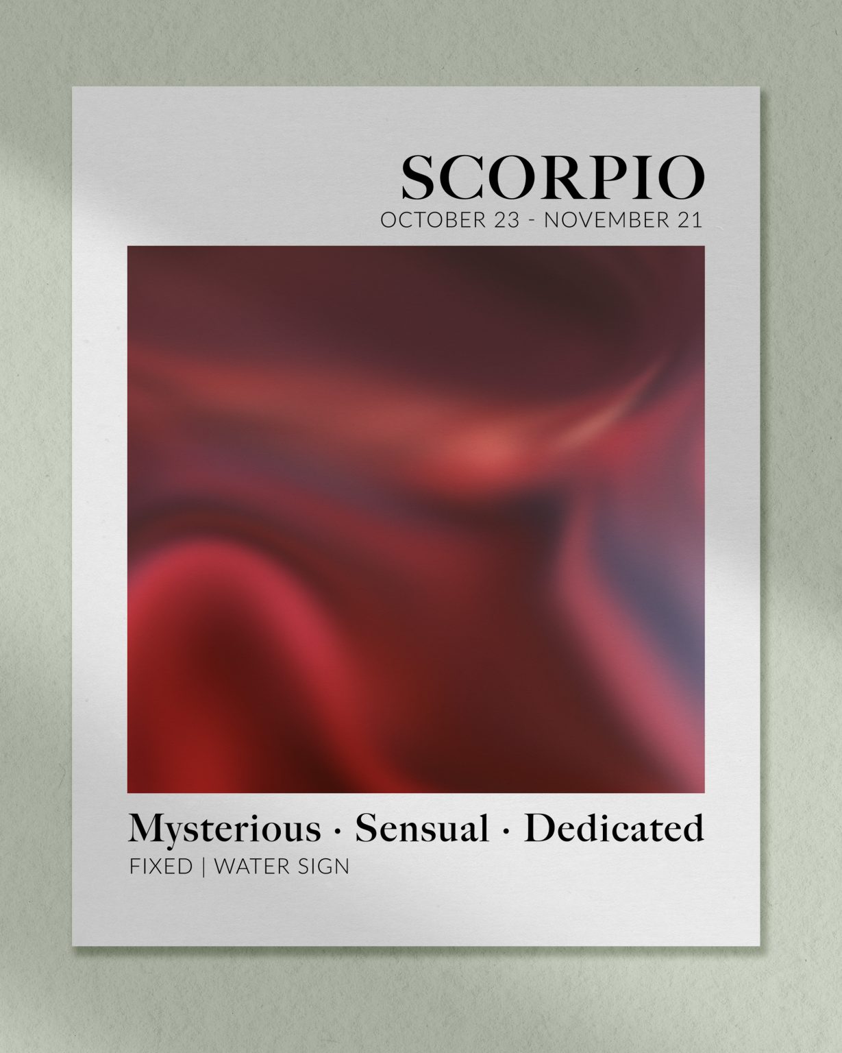 Scorpio Poster | Water Zodiac Aura Art Print
