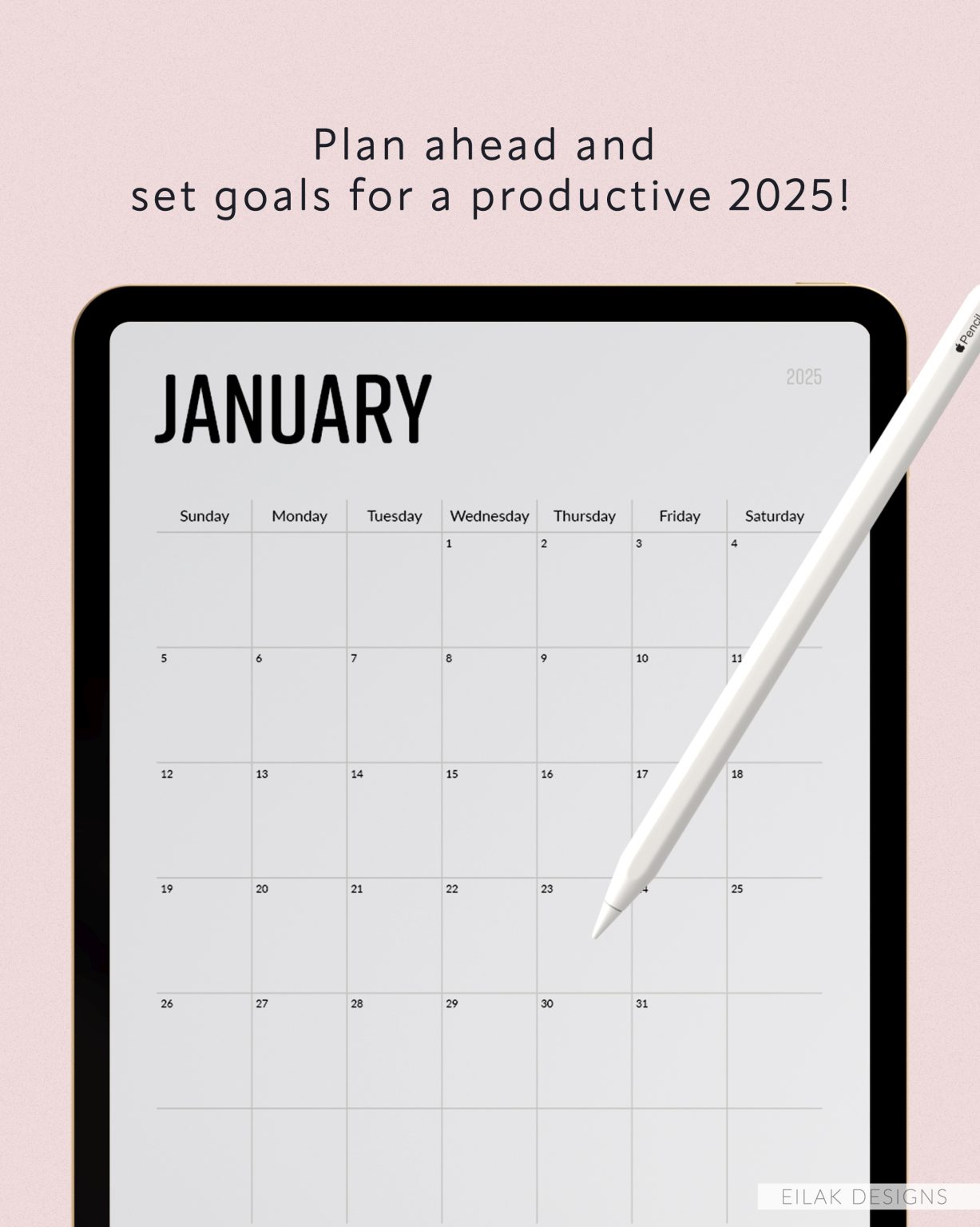 2025 Monthly Calendar Minimalistic | Digital Download