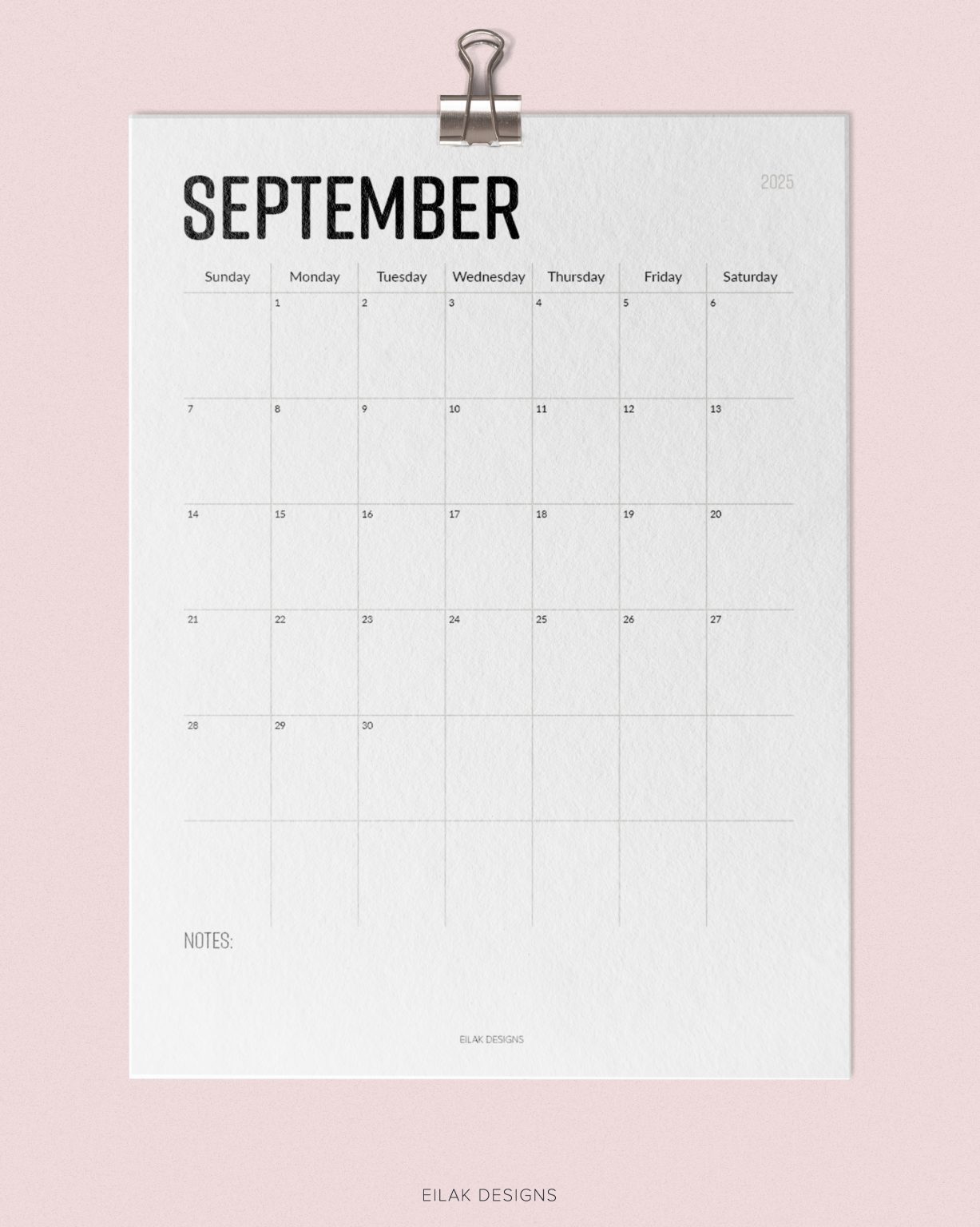 2025 Monthly Calendar Minimalistic | Digital Download